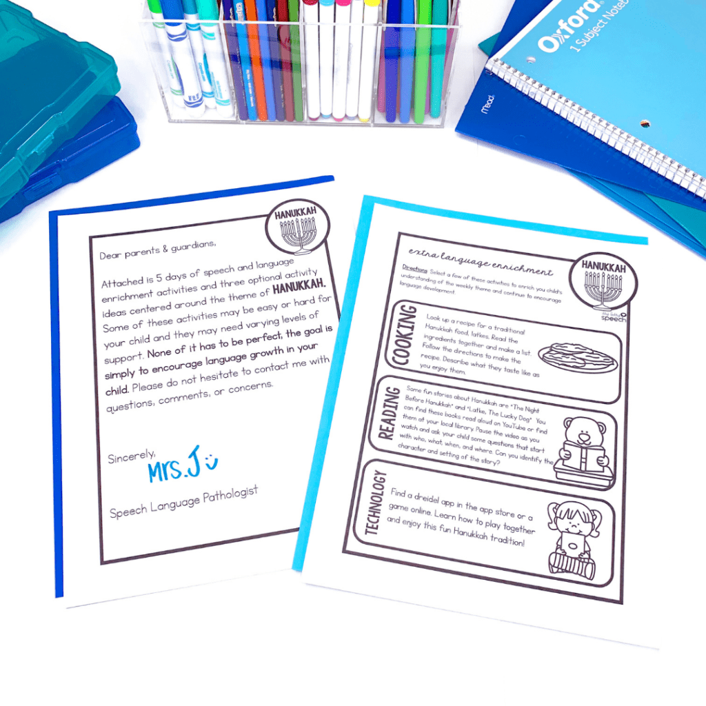 Hanukkah No Prep Interactive Language Unit for Speech Therapy - Itty ...