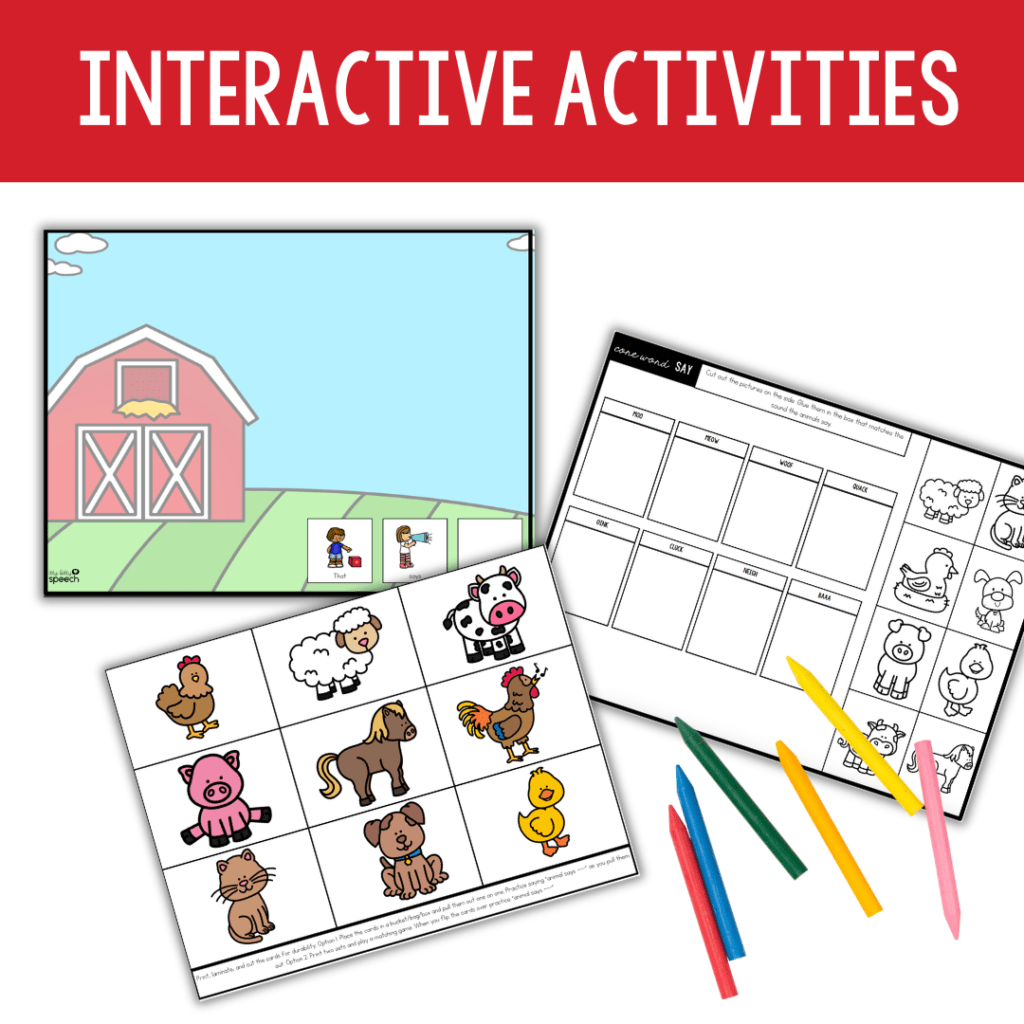 Farm Animals Core Words Vocabulary Activities for Speech Therapy - Itty ...