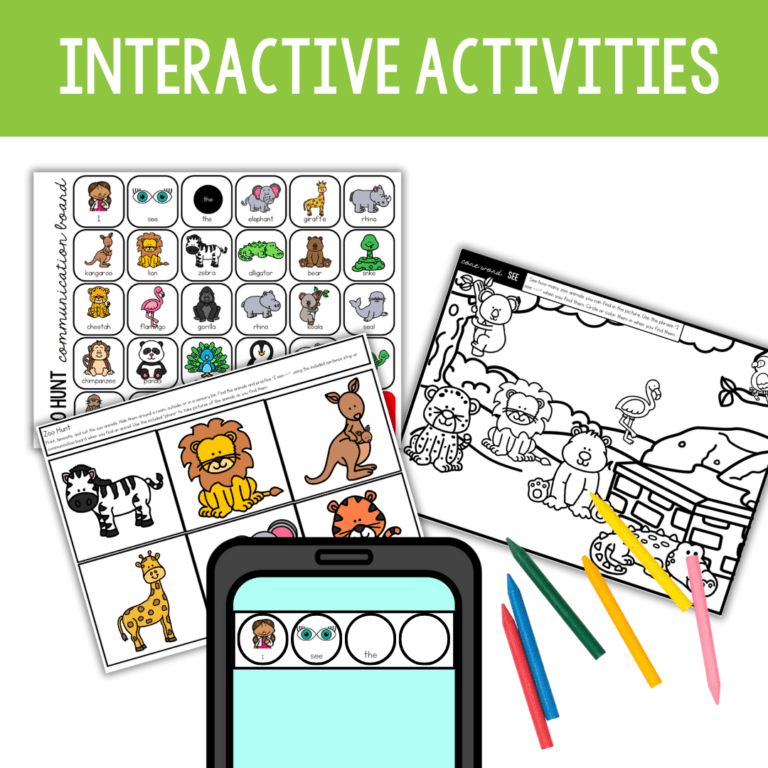 Zoo Animals Core Word Vocabulary Activities for Speech Therapy and ...