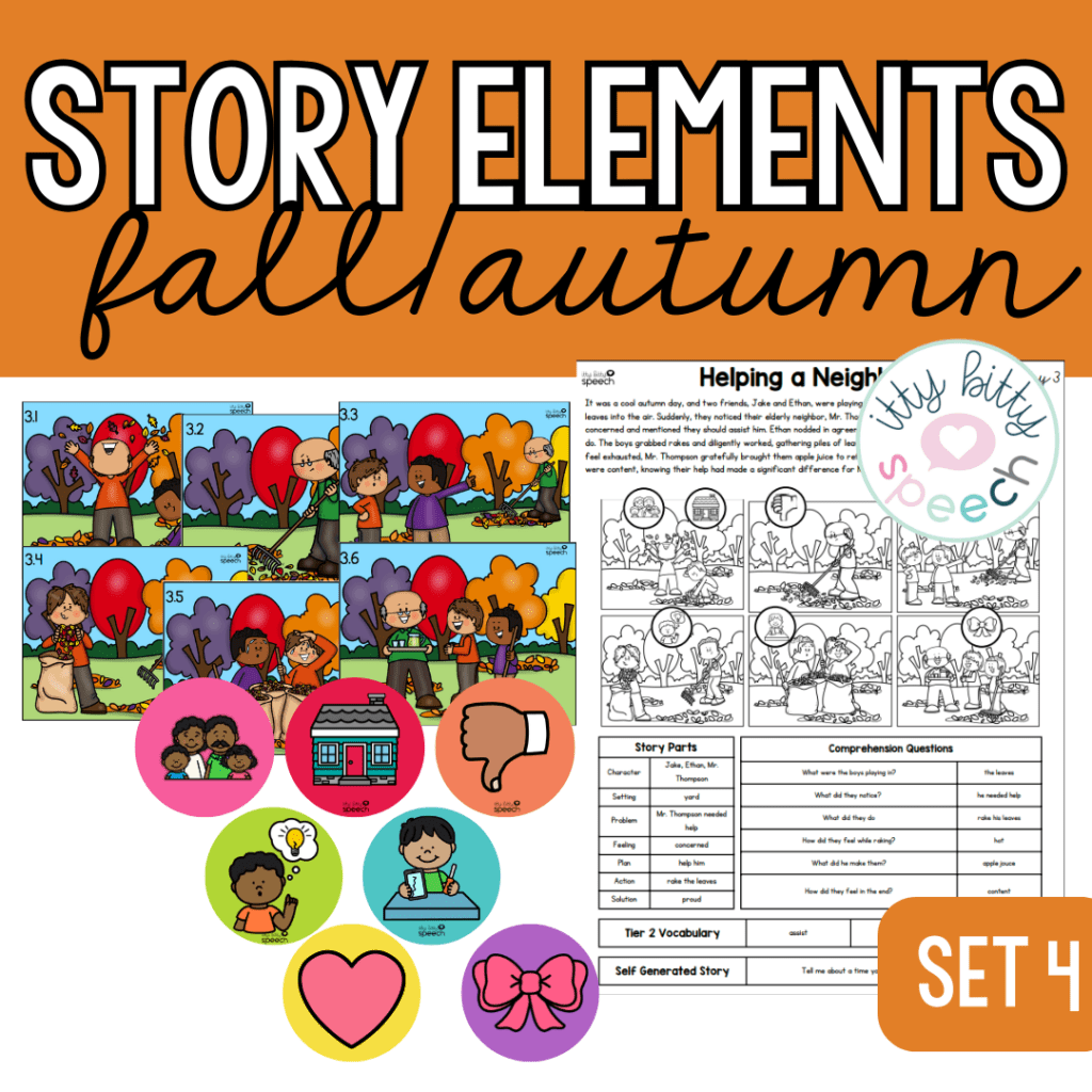 Fall Story Grammar & Sequencing Pack | Speech Therapy Narrative Skills ...