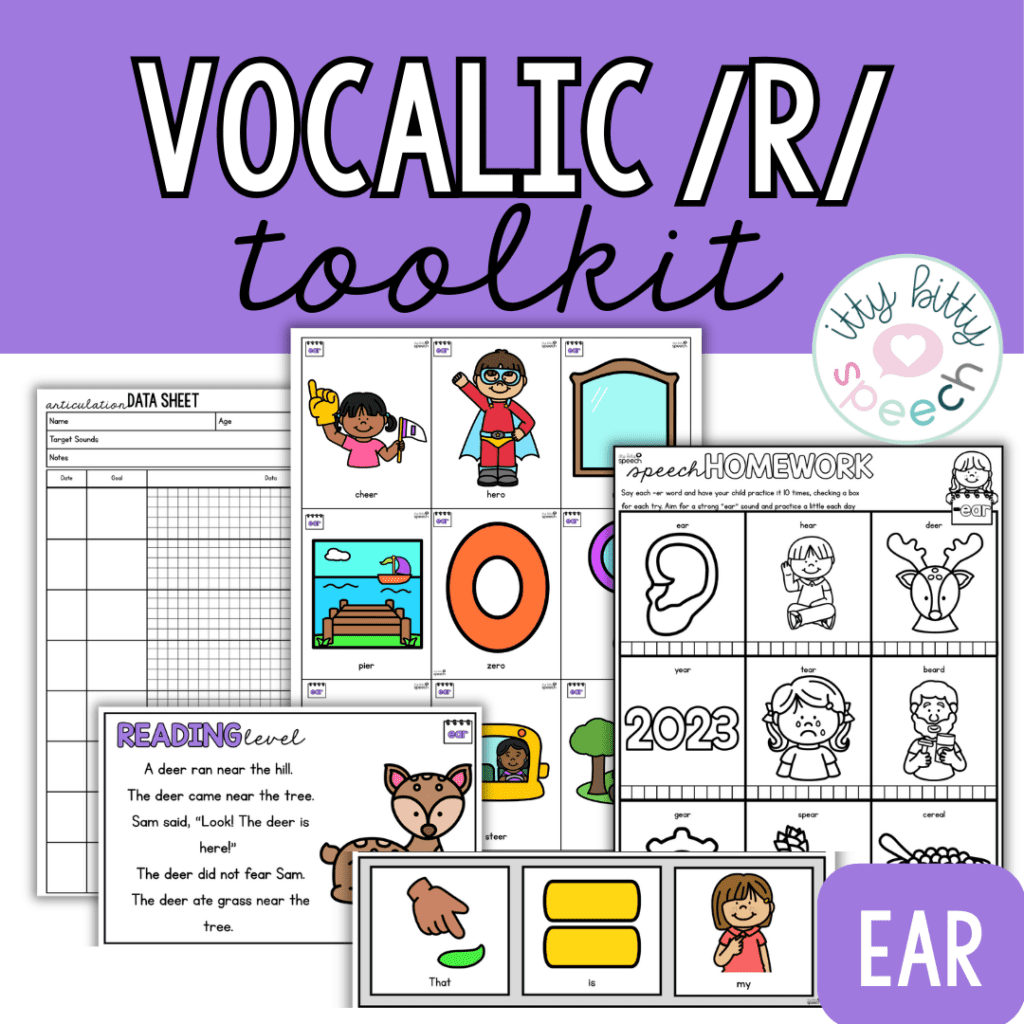 Vocalic R “EAR” Articulation Toolkit | Speech Therapy Activities - Itty ...
