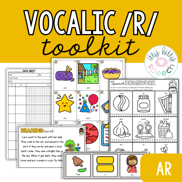 Vocalic R AR Speech Therapy Activities | R Articulation Cards, Homework ...